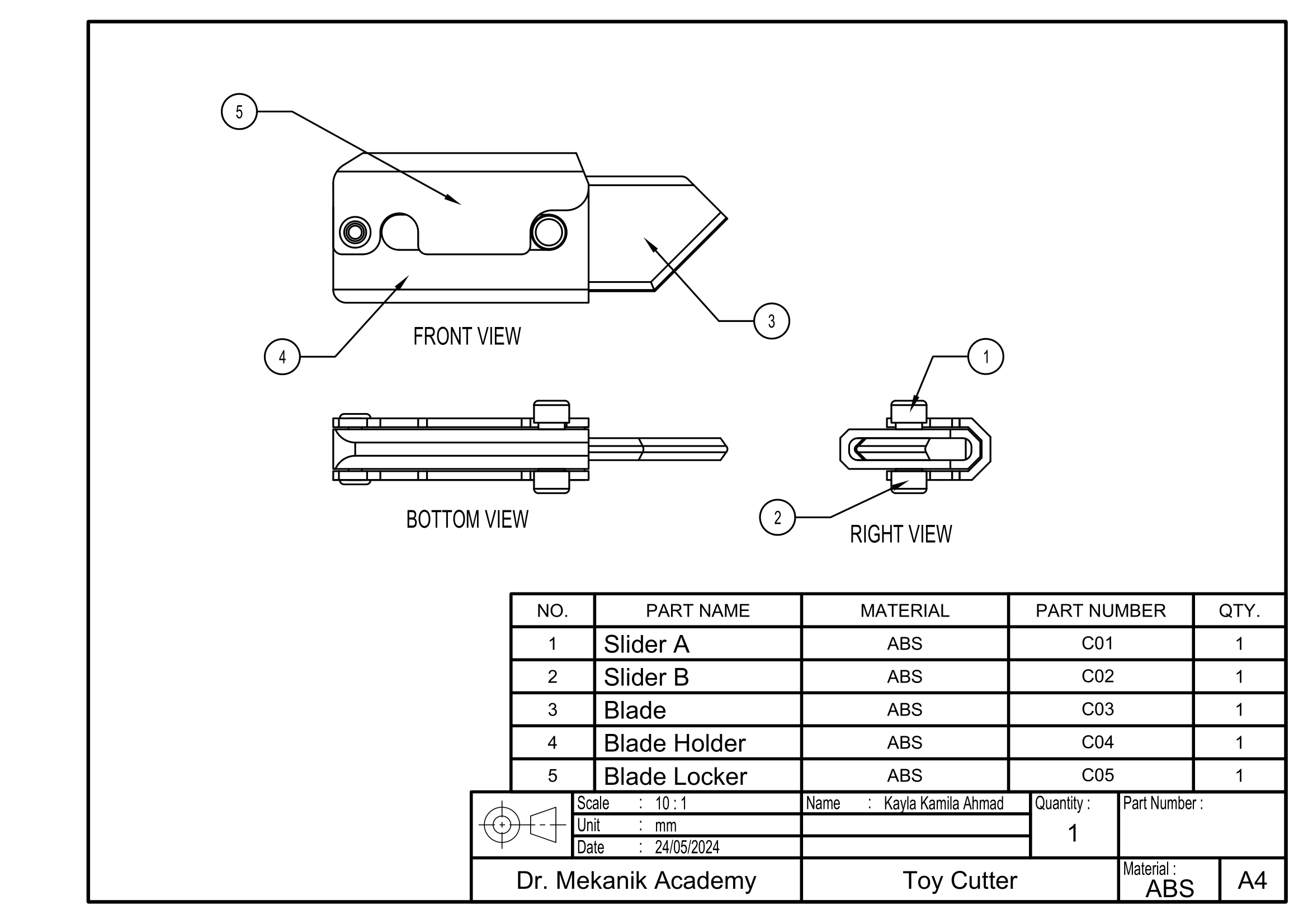Portofolio Detail >> Design a Toy Cutter with Autodesk AutoCAD