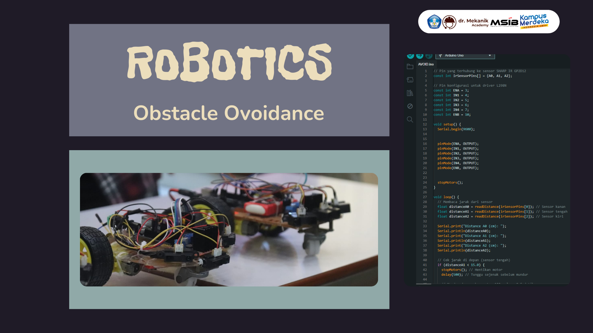 Portofolio Detail >> OBSTACLE AVOIDANCE ROBOT